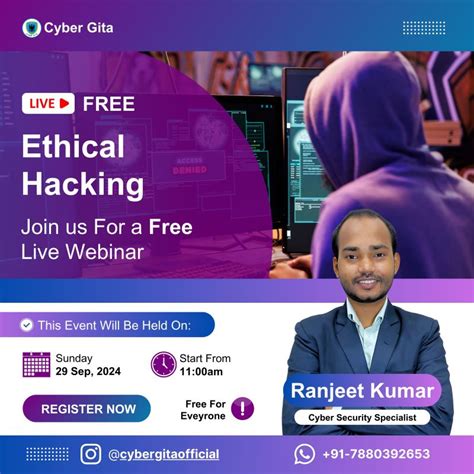 Free Webinar On Ethical Hacking Learn How To Secure Systems Like A Pro Description Are You