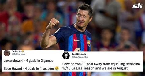 Twitter Erupts As Barcelona Superstar Robert Lewandowski Scores