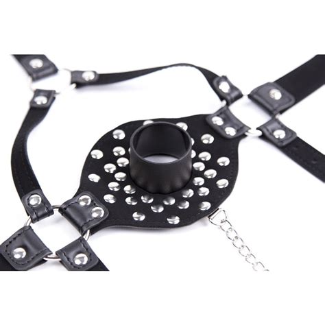 Bondage Gear Bdsm Funnel Gag Bondage Mouth Plug Leather Mask