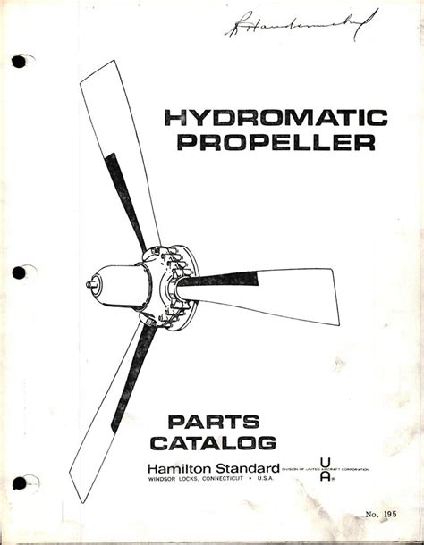 Parts Catalog For Hydromatic Propeller Aircorps Library