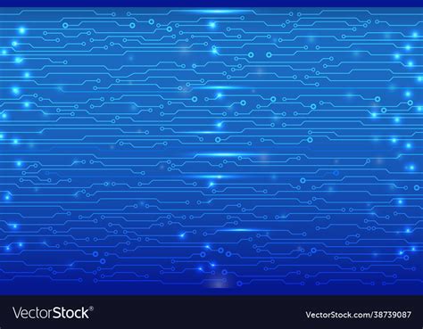 Abstract Hi Tech Blue Circuit Board Background Vector Image