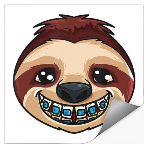 Sloth Head With Dental Braces Dental Dentist Denti Sold By Davimitchell