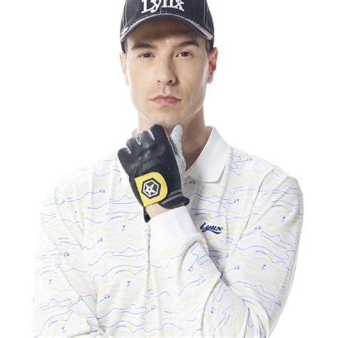 Lynx Golf 男款吸濕排汗滿版亮色系線條球車果嶺圖樣印花長袖polo衫高爾夫球衫 白色 Pchome 24h購物