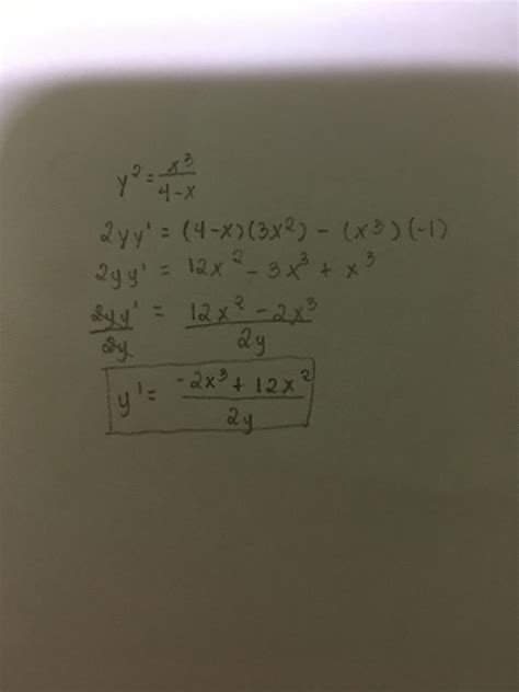 Implicit Differentiation Is This Correct Rhomeworkhelp