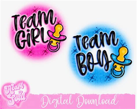 Gender Reveal Png Team Girl Png Team Babe Png Airbrush Gender Reveal Png Digitsl A Download Etsy