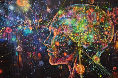 Vibrant Digital Brain With Complex Neural Connections Neural Network