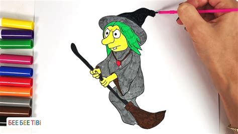 Як Намалювати Відьму на Мітлі Малюємо та Ромальовуємо Відьму на Хелловін Youtube