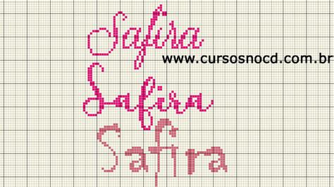 ARTESANATO Nome Safira Para Bordar Ponto Cruz