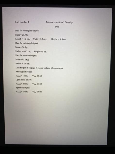Solved C Using The Density Formula Calculate The Density Chegg Com