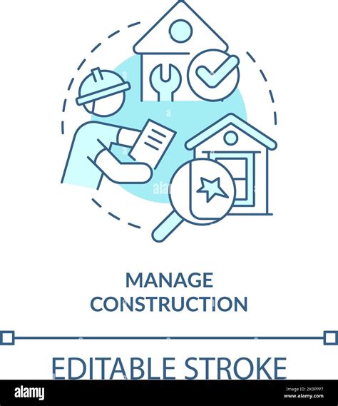 Manage Construction Turquoise Concept Icon Stock Vector Image And Art Alamy