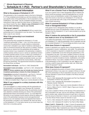 Fillable Online Illinois Department Of Revenue Schedule K 1 P 2