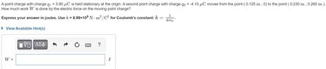Solved 1 A Point Charge With Charge Qı 390 Uc Is Held