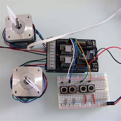 Dual Stepper Motor Shield Buttons Mauro Alfieri Wearable Domotica