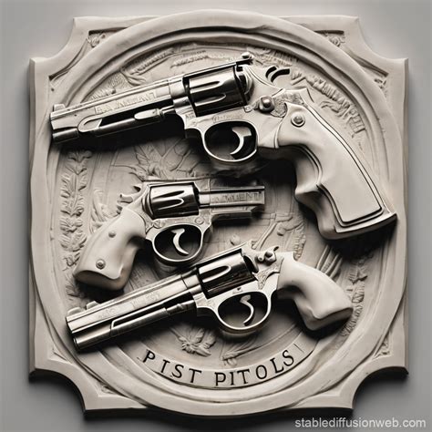 Relief Carving Of 2nd Amendment Logo With Pistols Stable Diffusion Online