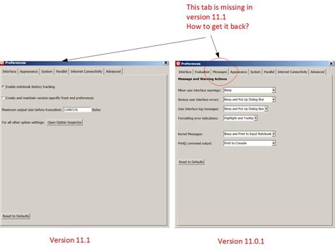 Front End How To Get The Messages Tab Back In Version 11 1 Edit