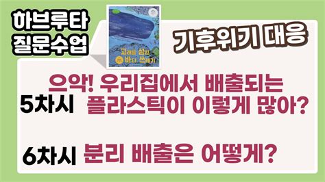 5~6차시 우리집에서 배출되는 플라스틱의 양 분리배출방법 고래를 삼킨 바다쓰레기 Youtube
