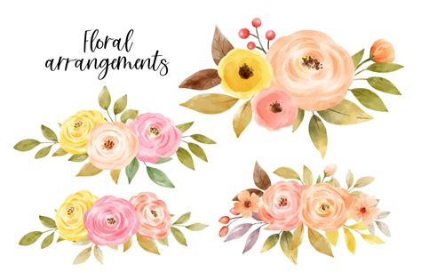 포스터 인사말 카드 컬렉션 꽃꽂이 그리기 프리미엄 벡터