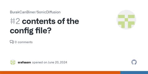 Contents Of The Config File · Issue 2 · Burakcanbinersonicdiffusion