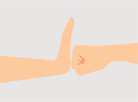 Person Using Hand Palm To Stop A Punch Stop Violence Against Women