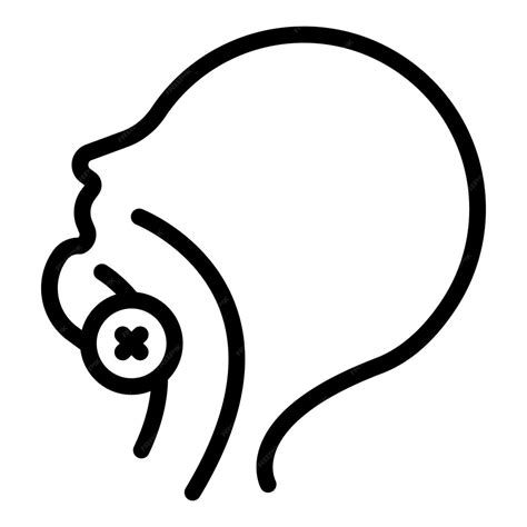 Icono De Cuidado Bucal De Amigdalitis Icono De Vector De Cuidado Bucal