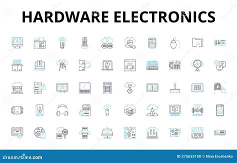 Circuitry Line Icons Collection Conductivity Compnts Resistor