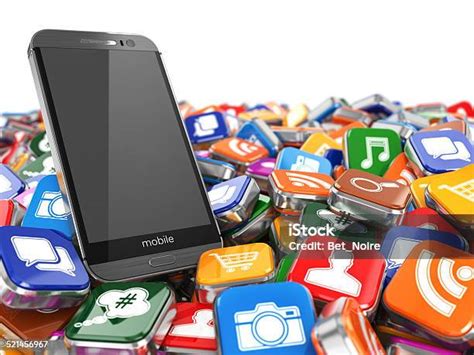 소프트웨어 스마트폰 또는 모바일폰 애플리케이션 아이콘 배경 3차원 형태에 대한 스톡 사진 및 기타 이미지 3차원 형태 그래픽 사용자 인터페이스 Istock