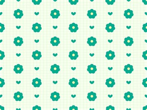 Premium Vector Flower Cartoon Character Seamless Pattern On Green