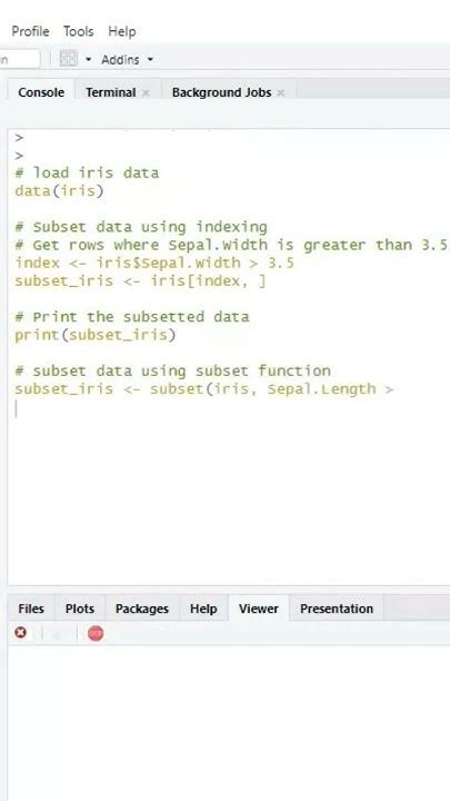 Data Subsetting In R Using Indexing And Subset Function Youtube