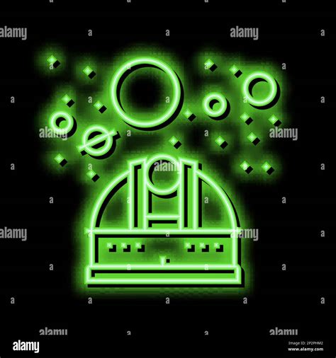 Observatory Telescope Watching On Planets Neon Glow Icon Illustration