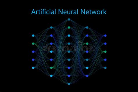 Neural Network Model With Thin Synapses Between Neurons Stock Vector
