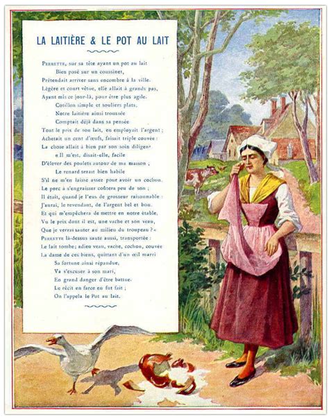 La Laitière Et Le Pot Au Lait Texte Une Fable Classique Avec Des