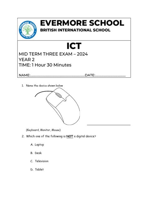 Year 2 Ict Mid Term 3 Pdf Online And Offline Algorithms