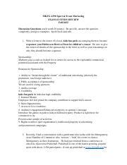 MKTG43900 Exam 2 Study Review Pdf MKTG 4390 Sport Event Marketing
