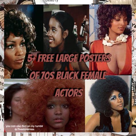 5 Large Posters Of 70s Black Female Actors Can Be Downloaded From Here