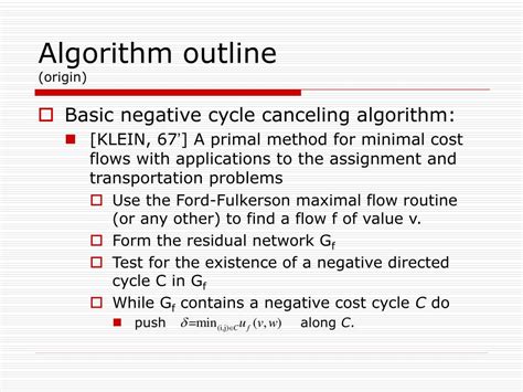 Ppt Finding Minimum Cost Circulations By Canceling Negative Cycles