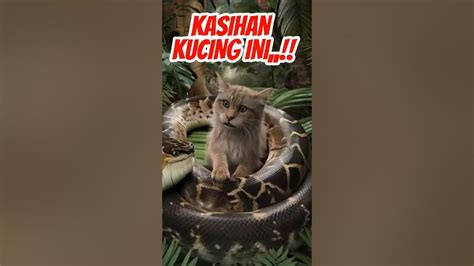 Kucing Vs Ular Python Cat Kucinglucu Kucing Catlover Funny Kitten