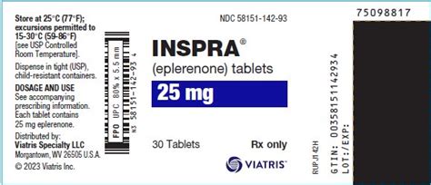 Inspra Package Insert Prescribing Information Moa