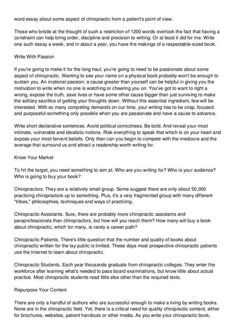 How To Write A Chiropractic Book