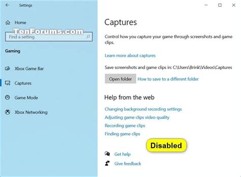 Enable Or Disable Windows Game Recording And Broadcasting In Windows 10