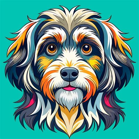 Tibetan Terrier Dog Vector Design For Mascot Flyers Premium Ai