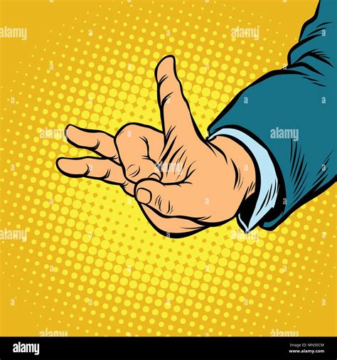 Flick Gesture Fingers Pop Art Retro Vector Illustration Vintage Kitsch