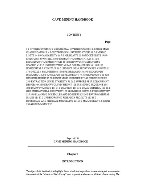 Cave Mining Handbook De Beers Version Pdf Drilling Rig Mining