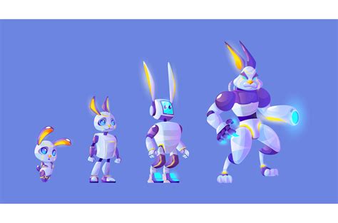 Cute Ai Robot Level Evolution Technology Illustrations ~ Creative Market