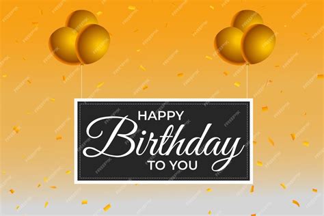 황금 풍선 벡터 일러스트 레이 션 당신에게 생일 축하합니다 프리미엄 벡터
