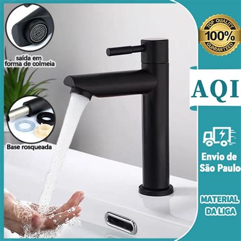 Torneira De Gua Fria Preta Nica Para Banheiro Bacia De A O Vel Material