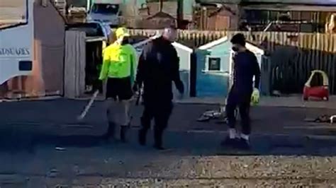 Shocking Moment Thugs Wielding Machetes Attack Man As Screams Echo