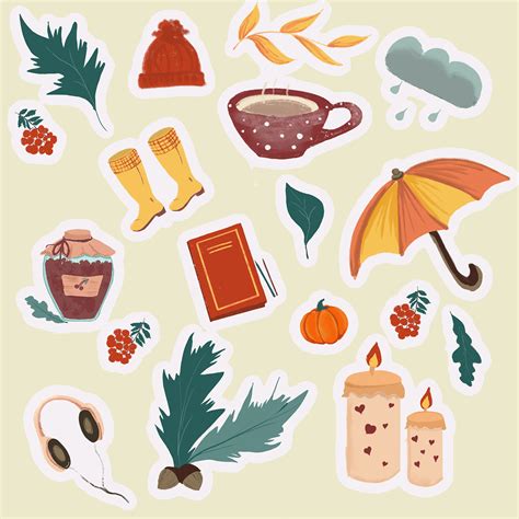 Стикеры осень Behance