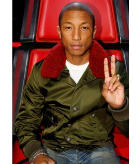 The Voice S09 Pharrell Williams Green Jacket With Fur Collar