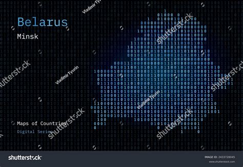 Belarus Map Shown Binary Code Pattern Stock Vector Royalty Free