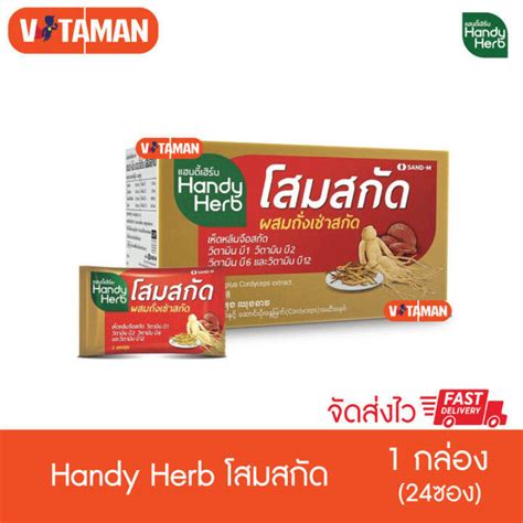 Handy Herb โสมสกัด ผสมถั่งเช่าสกัด แฮนดี้เฮิร์บ 48ซอง กล่อง 1 กล่อง Th